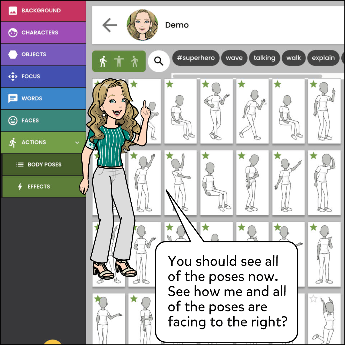 How To Add an Action or Body Pose to Your Character