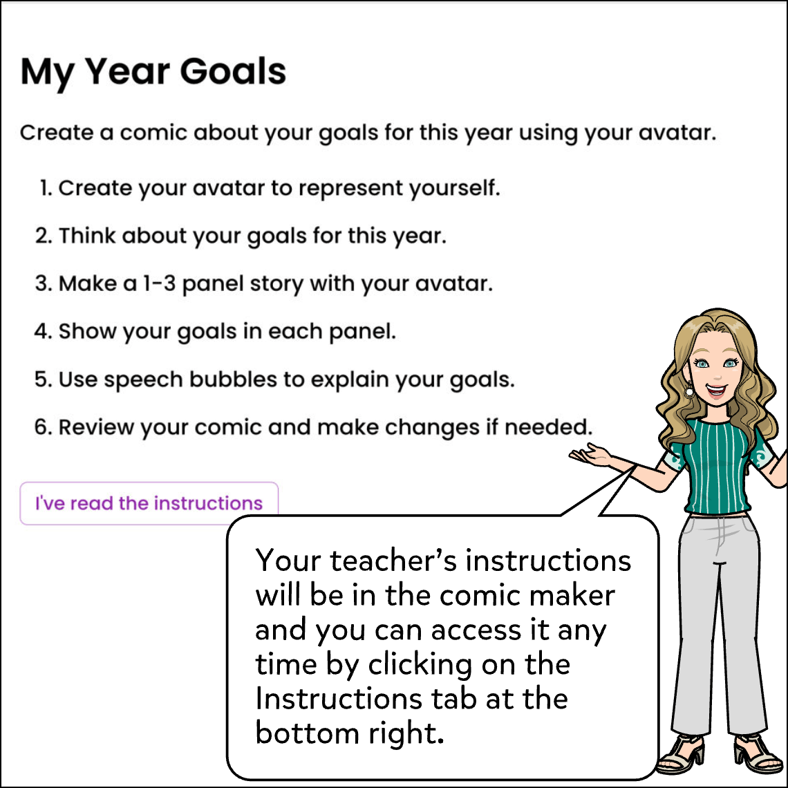 How To Create a Comic for an Activity as a Student