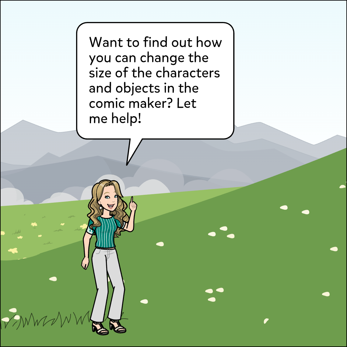 How To Change the Size of the Items in the Comic Maker