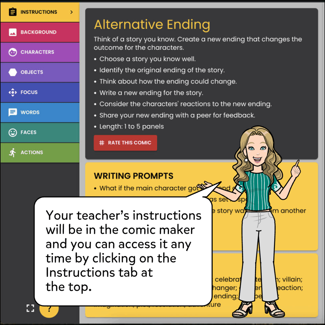 How To Create a Comic for an Activity as a Student