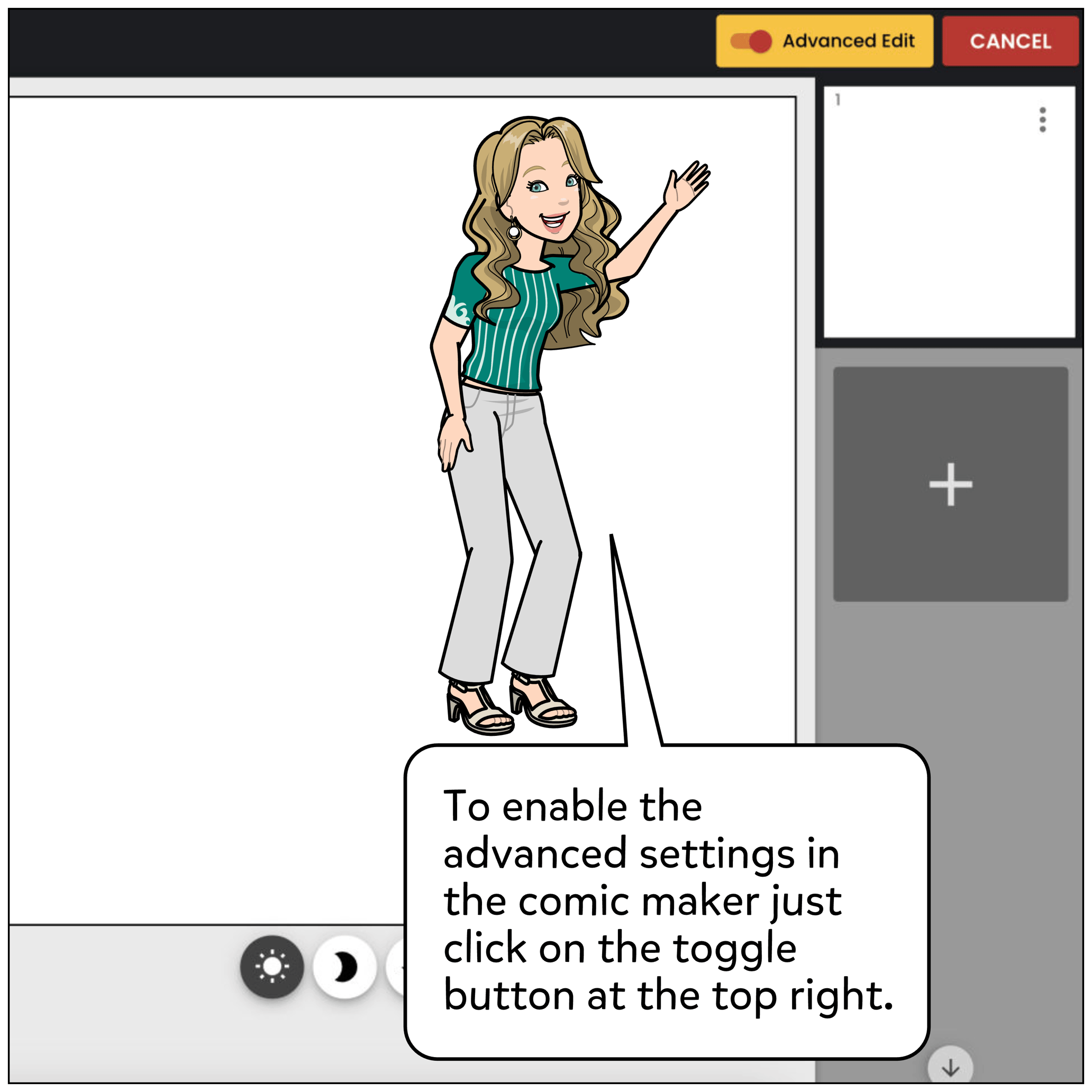 How To Enable the Advanced Settings in the Comic Maker